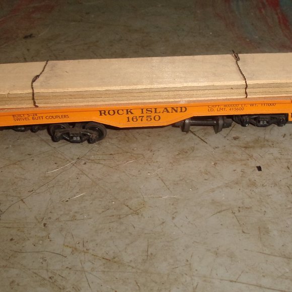 Toys | Hotco Ho Model Train Car Rock Island Flat Car Wood 1675 Railroad ...